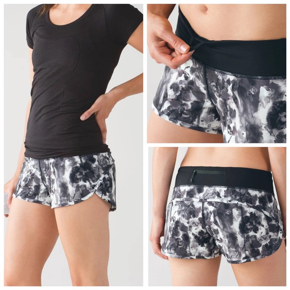 Lululemon Speed Up Short - Black Dusty Rose - Gem